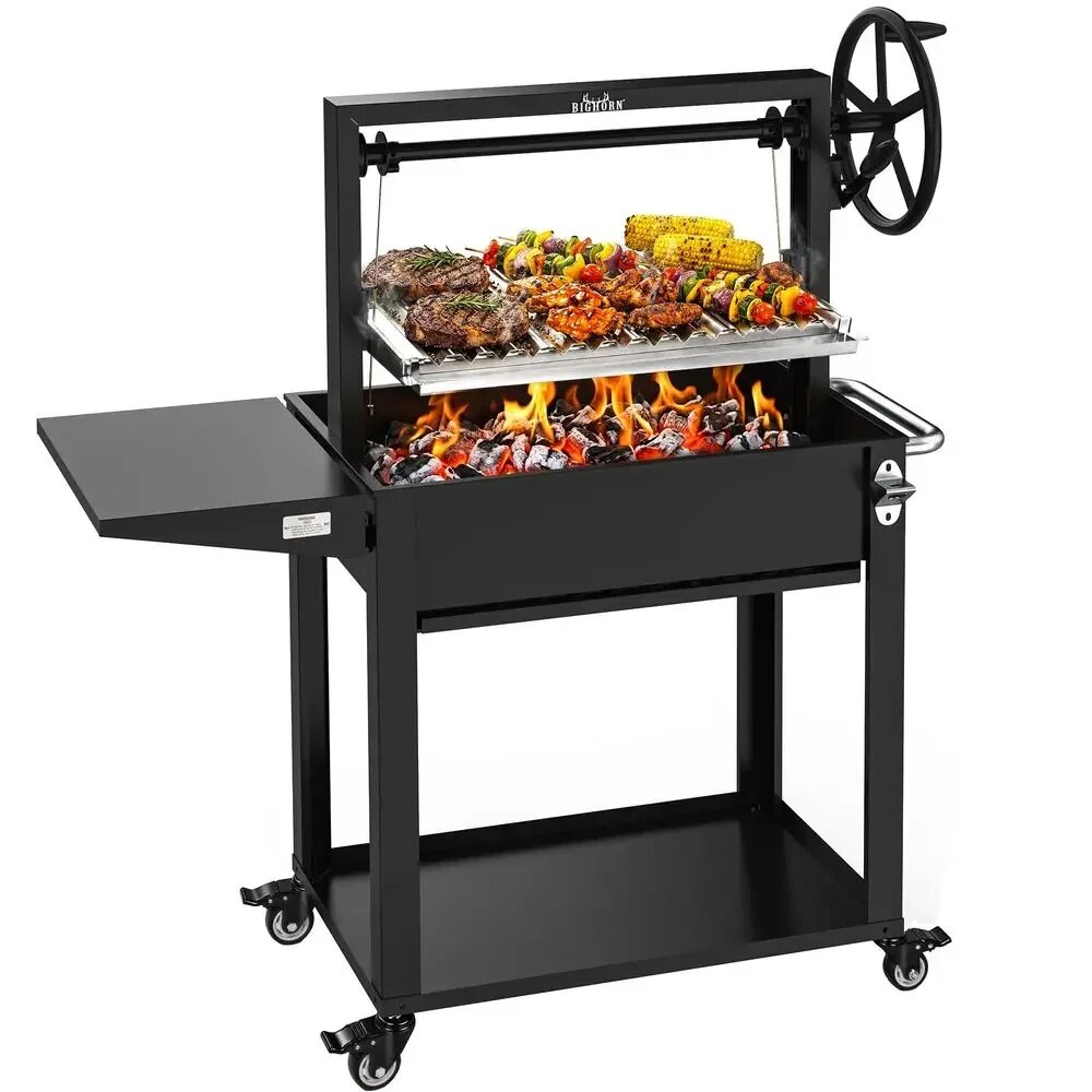 Santa Maria Grill, аргентинский гриль Parrilla с регулируемым решеткой, гриль на дровах и углях, большой открытый на улице