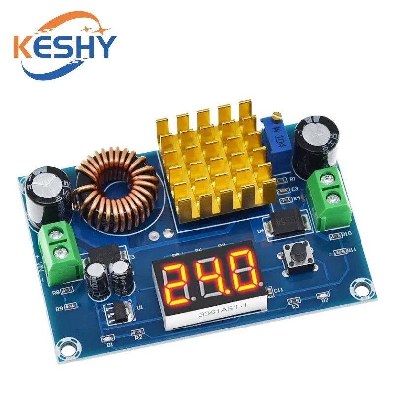 XH-M411 Модуль повышения напряжения DC 3V-35V до DC 5V-45V с цифровым вольтметром, плата преобразователя DC-DC, регулируемый преобразователь напряжения 5А