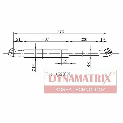 Амортизатор багажника Dynamatrix-Korea DGS2569LN для Opel Astra (1998-2009)