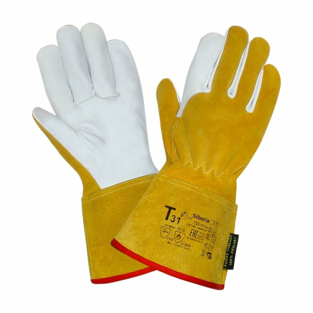 Перчатки краги 2Hands Siberia Т31-11-ru овечья кожа/спилок КРС/швы Kevlar размер 9,5 Siberia