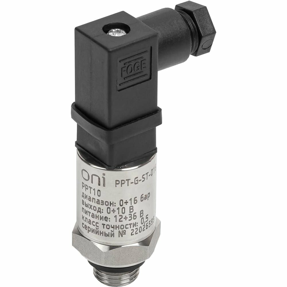 Преобразователь давления ONI PPT10 0,5 0-16Бар 0-10В G1/4 Mini 4-pin PPT-G-ST-016-0-10-1-1
