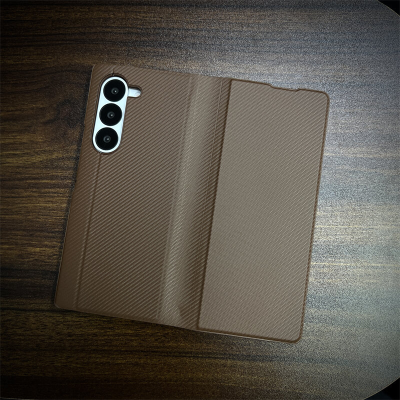 Защитный чехол-книжка из кевлара для Samsung Galaxy Z Fold 6, коричневый