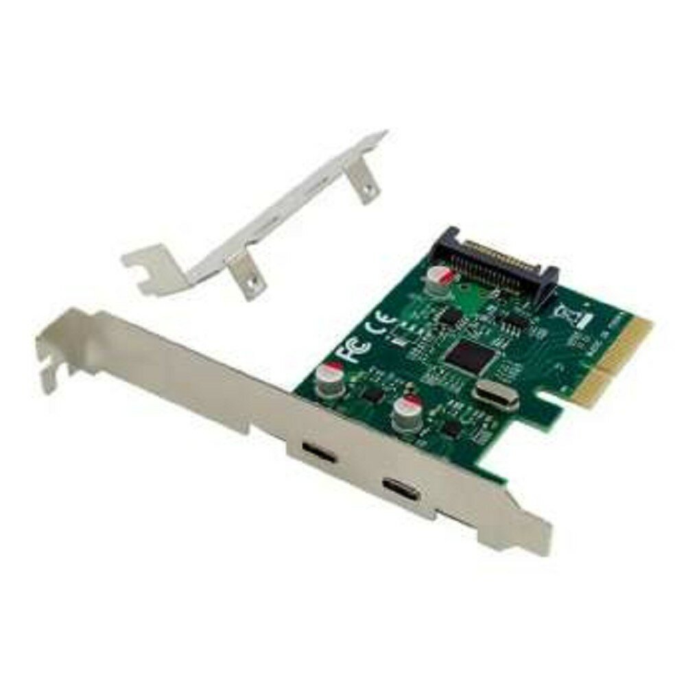 Orient Контроллер AM-U3142PE-2С, Контроллер PCI-Ex4 v3.0, USB 3.2 Gen2, скорость до 10 Гбит с, 2-port ext Type-C, ASM3142 chipset, разъем