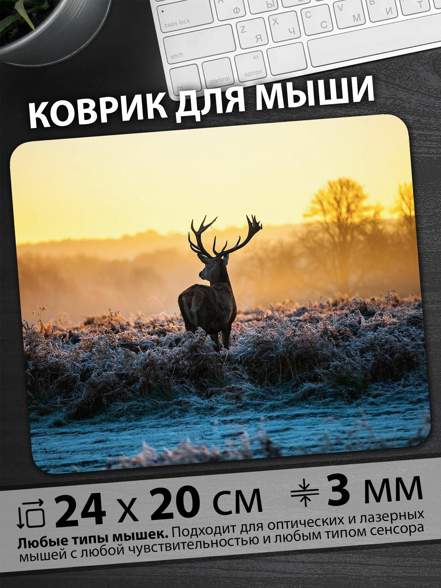 Резиновый коврик для мыши (24 x 20 см x 3 мм)