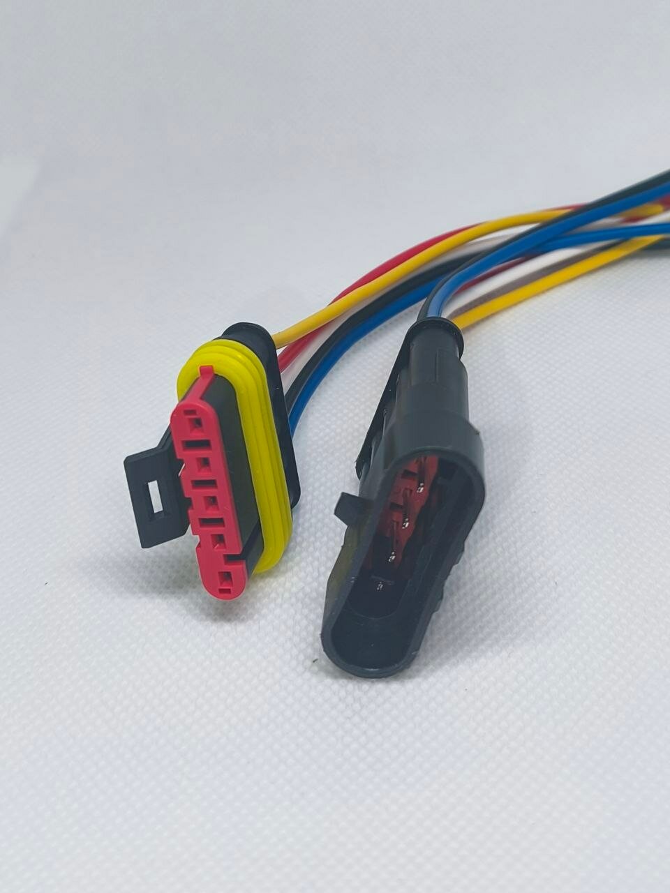 Герметичный автомобильный разъем 5 pin (5 контактов) с проводами 15 см, комплект папа+мама, влагозащита IP65, 1 шт.