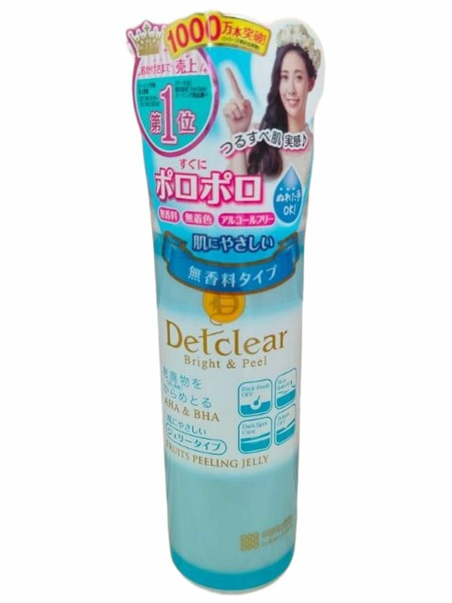 Detclear AHA&BHA Peeling Jelly Очищающий пиллинг-гель с эффектом легкого скатывания Без отдушек, 180 мл