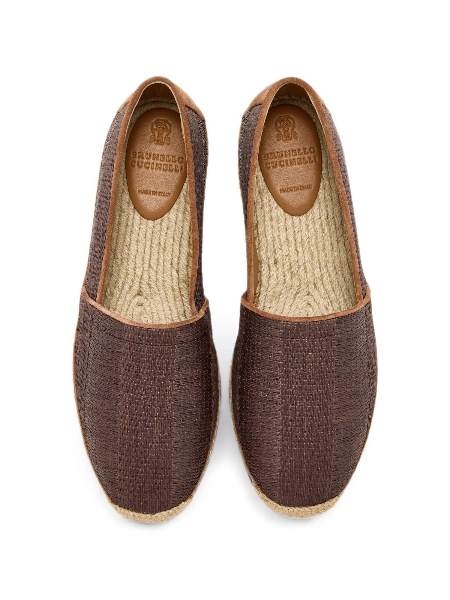 Эспадрильи BRUNELLO CUCINELLI Woven suede-panelled espadrilles, размер 46 — фото 1