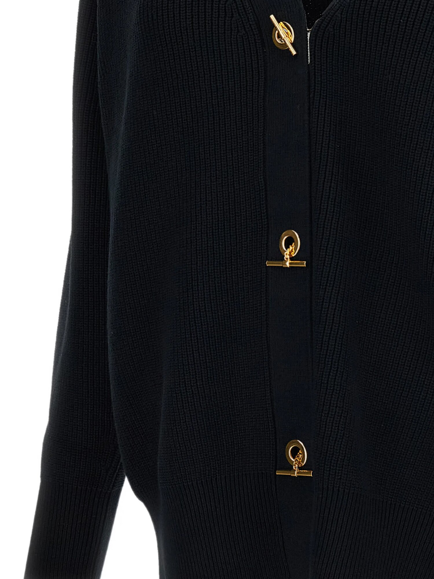Кардиган Elisabetta Franchi Toggle-fastening ribbed-knit cardigan, размер 42 — фото 1