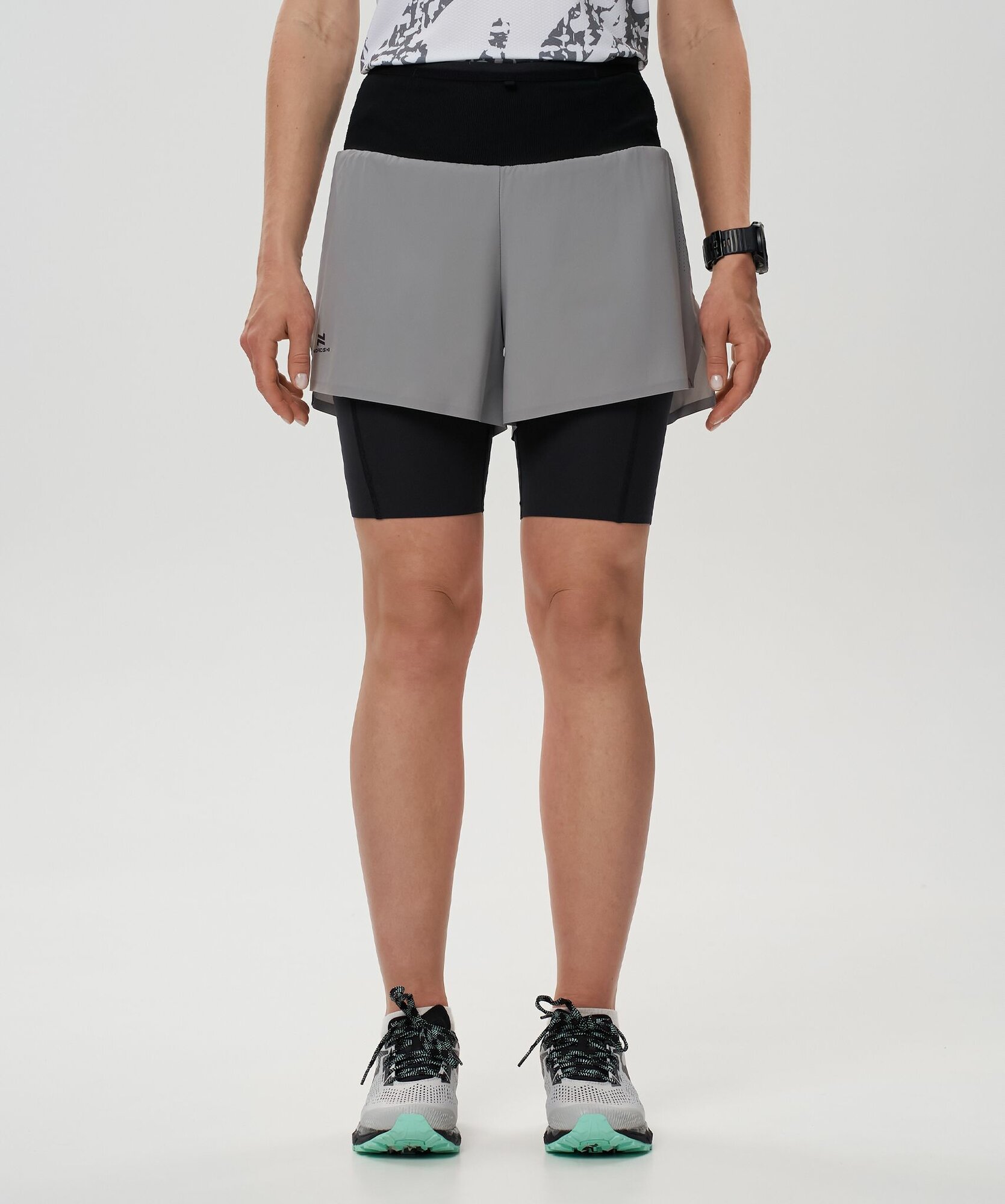 Шорты 2 в 1 Nordski Trail Grey/Black W NSW1111202, S