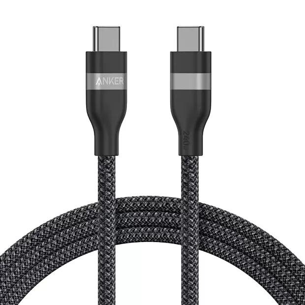 Кабель USB Type-C на Type-C Anker Ultra-Soft A82E2612, 240W, 1.8м, черный