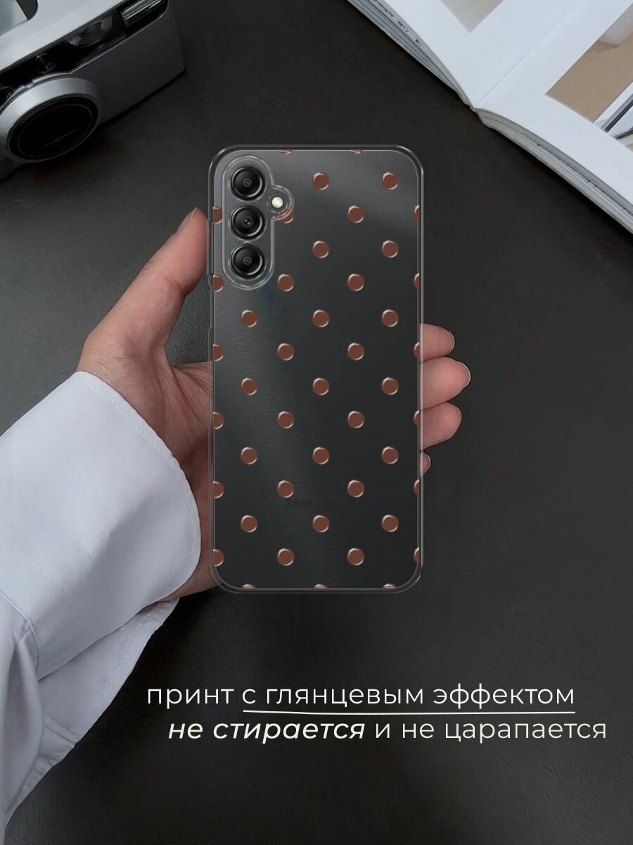 Силиконовый чехол на Samsung Galaxy A15 / Самсунг А15 с принтом Узор в горошек — фото 1