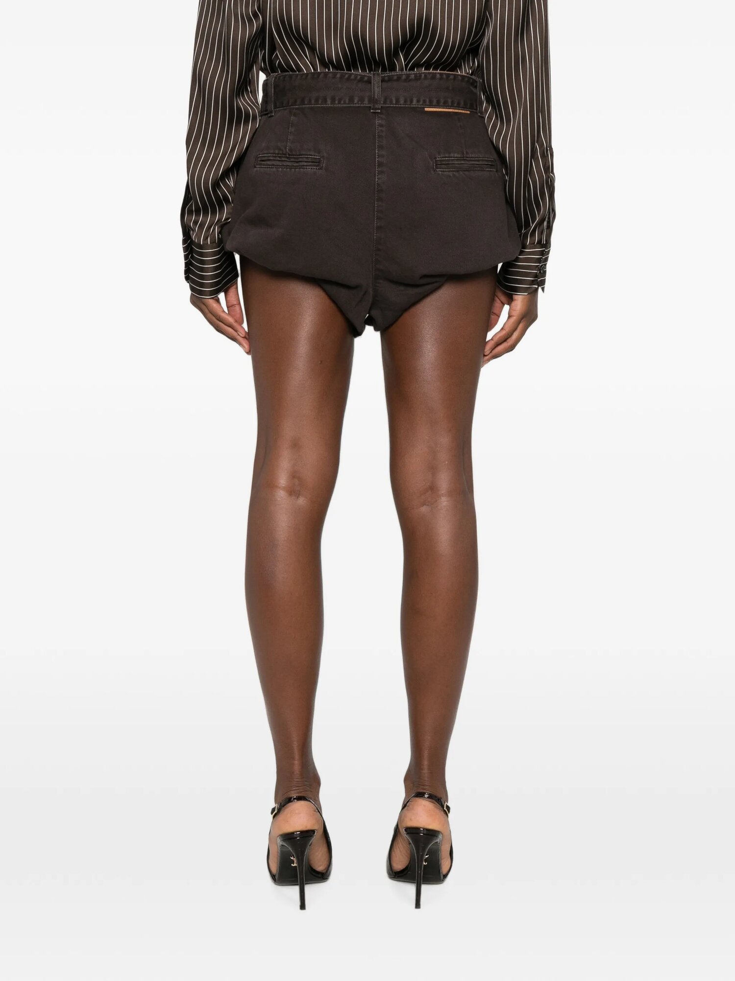 Шорты MAGDA BUTRYM Belted pleated shorts, размер 40, коричневый — фото 1