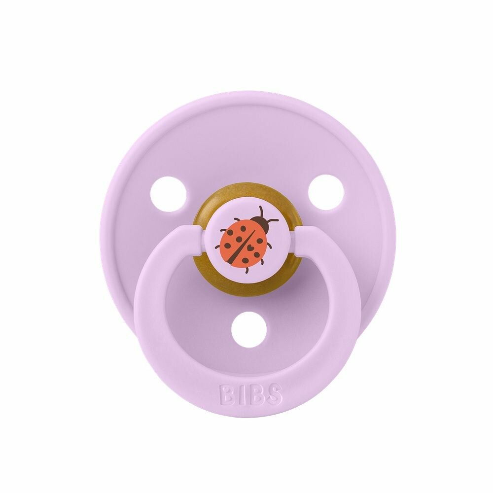 Соска пустышка BIBS латексная классическая Studio Colour Ladybug Violet Sky, 6+ месяцев