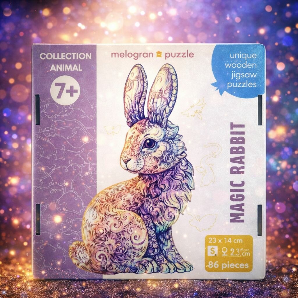 Деревянные пазлы Волшебный кролик 86 деталей Melograno Puzzle