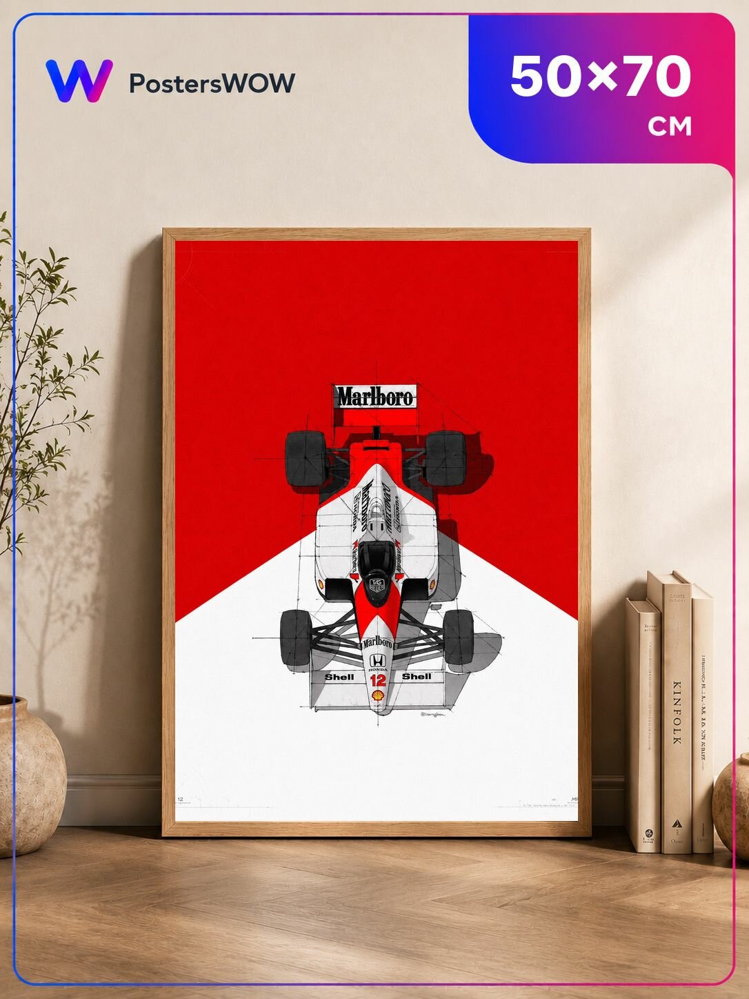 Постер Marlboro F1 50x70 см на стену, интерьерный плакат без рамки, декор для комнаты, спальни, гостиной, офиса и студии