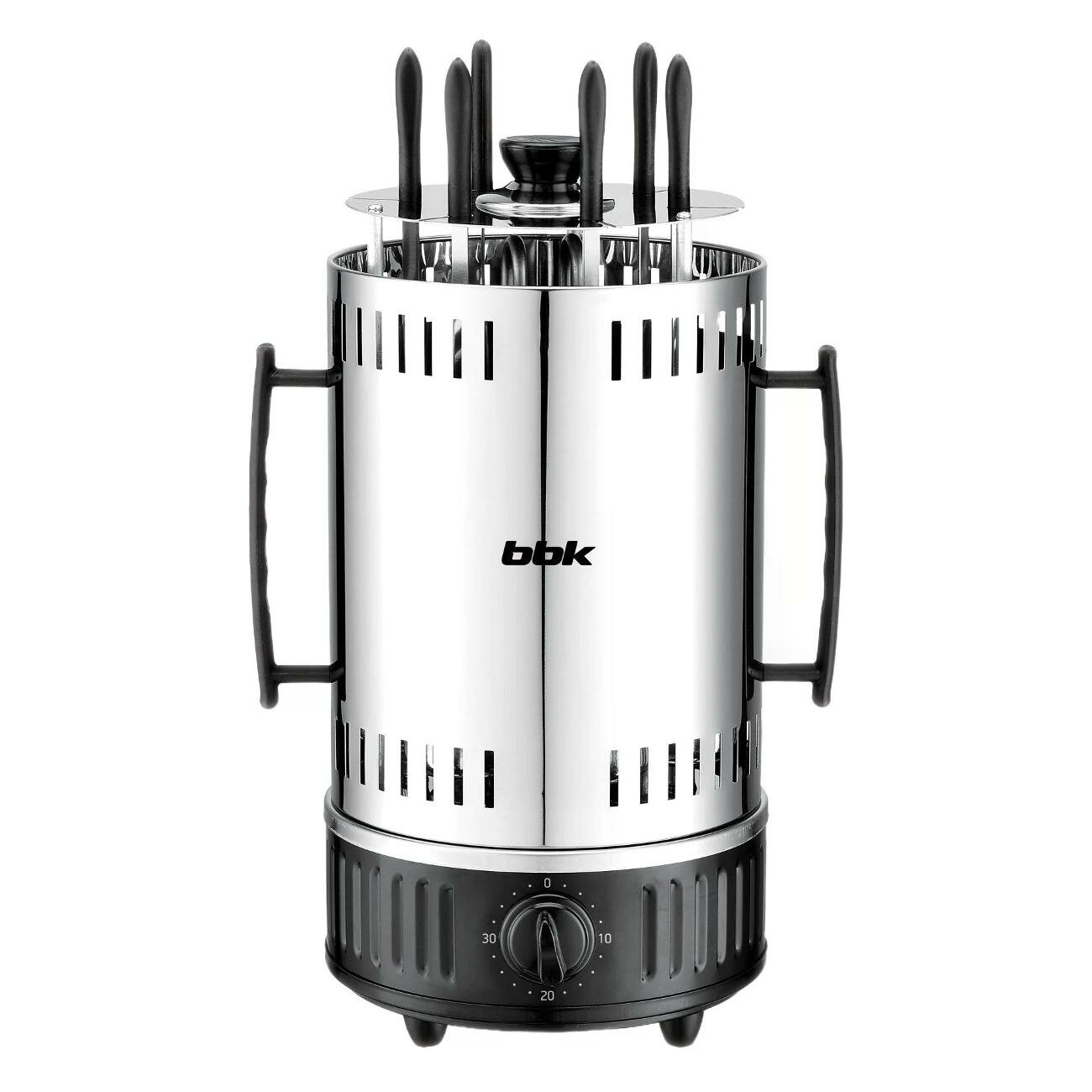 Шашлычница электрическая BBK BBQ603T, 1000Вт, 6 металлических шампуров