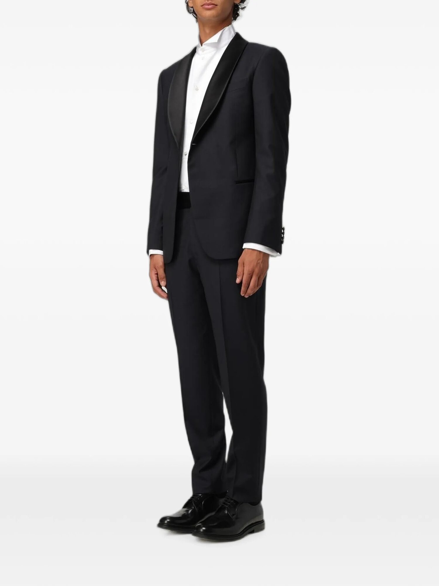 Комбинезон EMPORIO ARMANI Shawl-lapel virgin-wool suit, размер 46 — фото 1