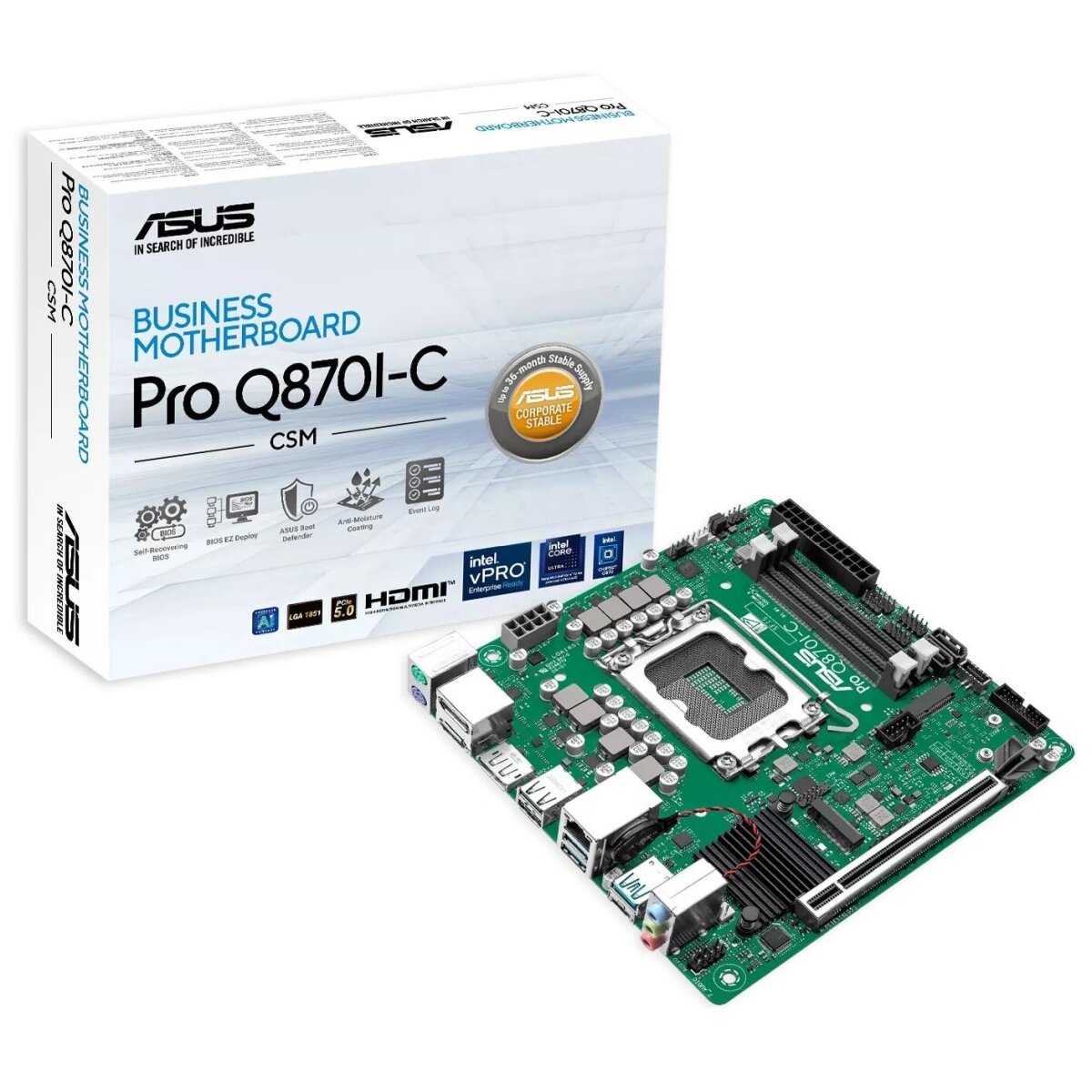 Материнская плата ASUS PRO Q870I-C-CSM, LGA1851, Intel Q870, Mini-ITX, RTL (90MB1MPP-M0EAYC)