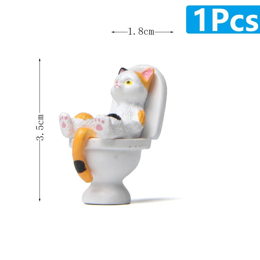 Миниатюрные фигурки кошки для туалета Zomasou
