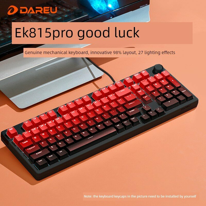Клавиатура механическая DareU EK815pro проводная для игр и офиса, женский стиль, розовая, высокое качество, удача