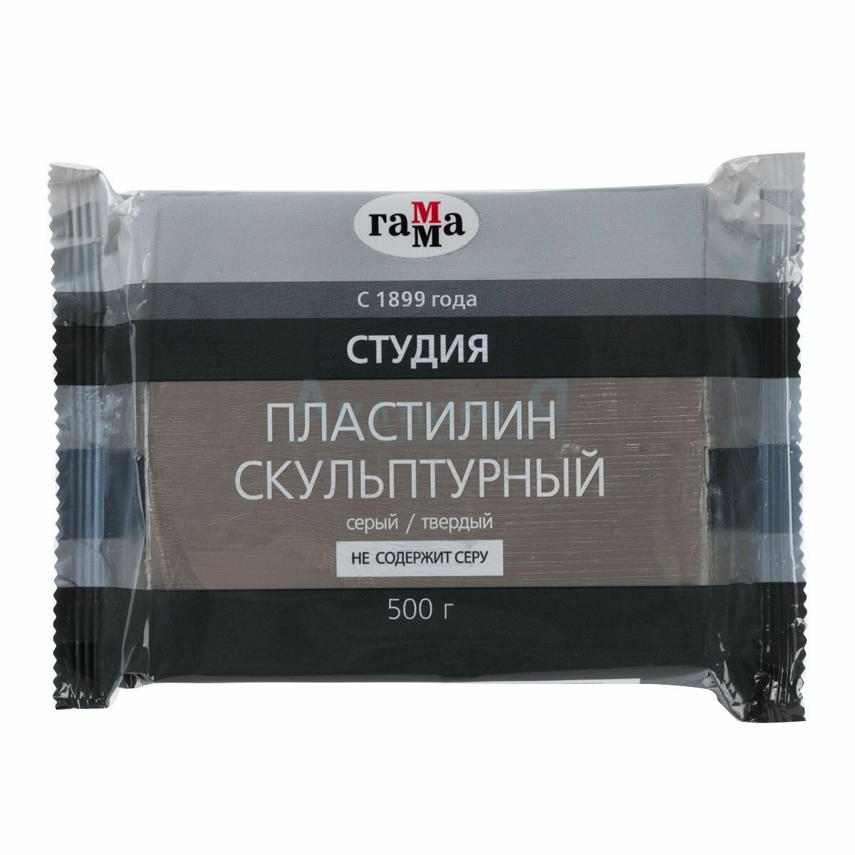 Пластилин скульптурный Гамма Студия серый, твердый, 500 гр.
