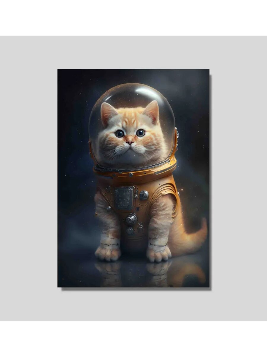 Космонавт Манчкин кот 2, Плакат 30x42см
