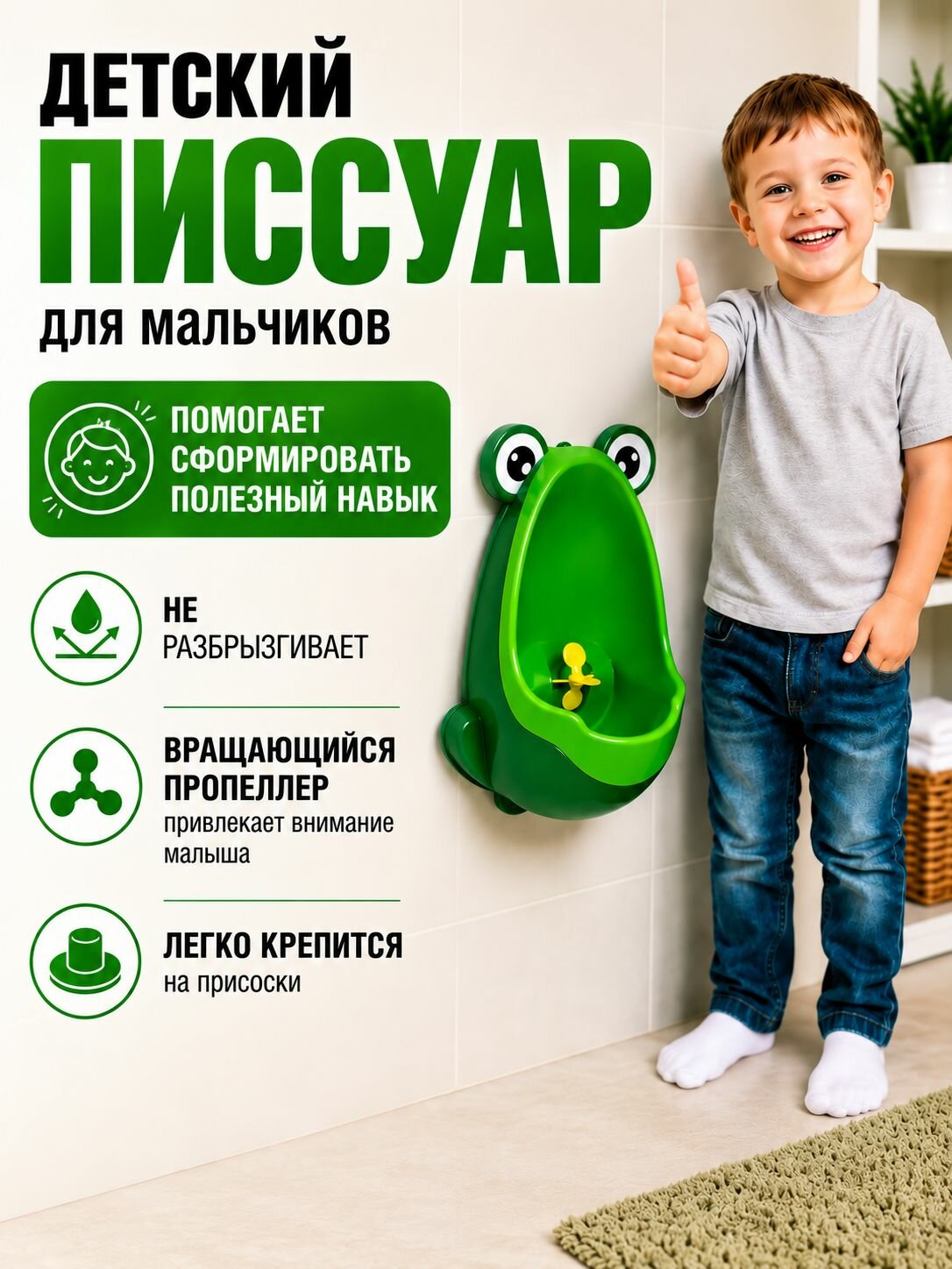 Писсуар детский зеленый