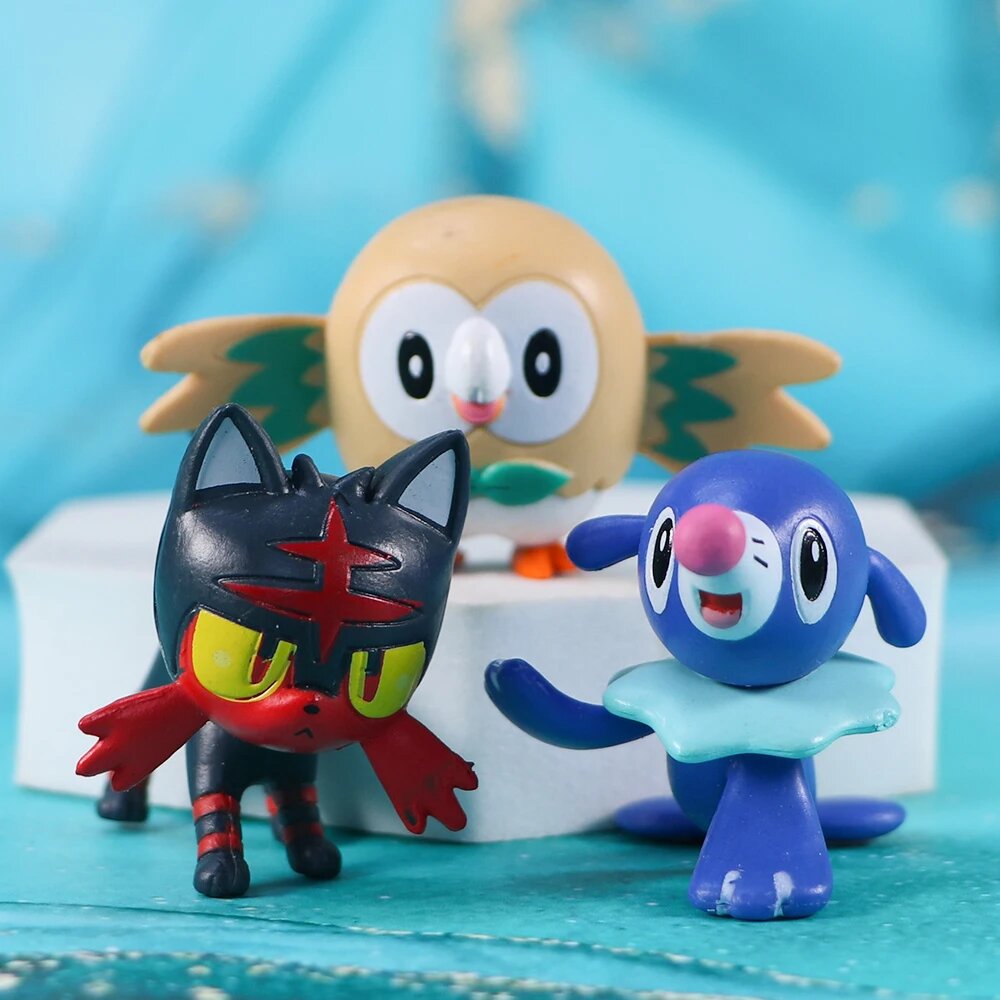 Фигурки WCT Pokemon Алола: Литтен, Попплио, Роулет Bandai 3PCS