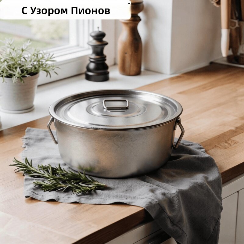 Комбинированный походный набор посуды из чистого титана: складной котелок 2200 мл и сковорода, лёгкий и портативный, для пикника и кемпинга, цвет: ледяной цветок