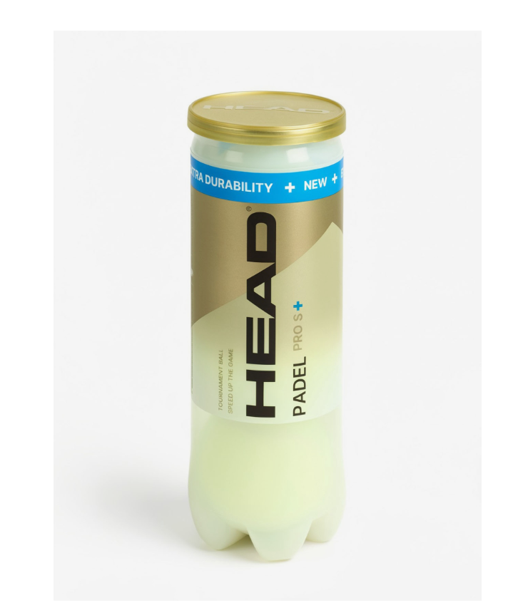 Мяч для падела HEAD Padel Pro S+, 540303, уп.3 шт, FIP Approved, войлок, нат. резина, желтый, упак