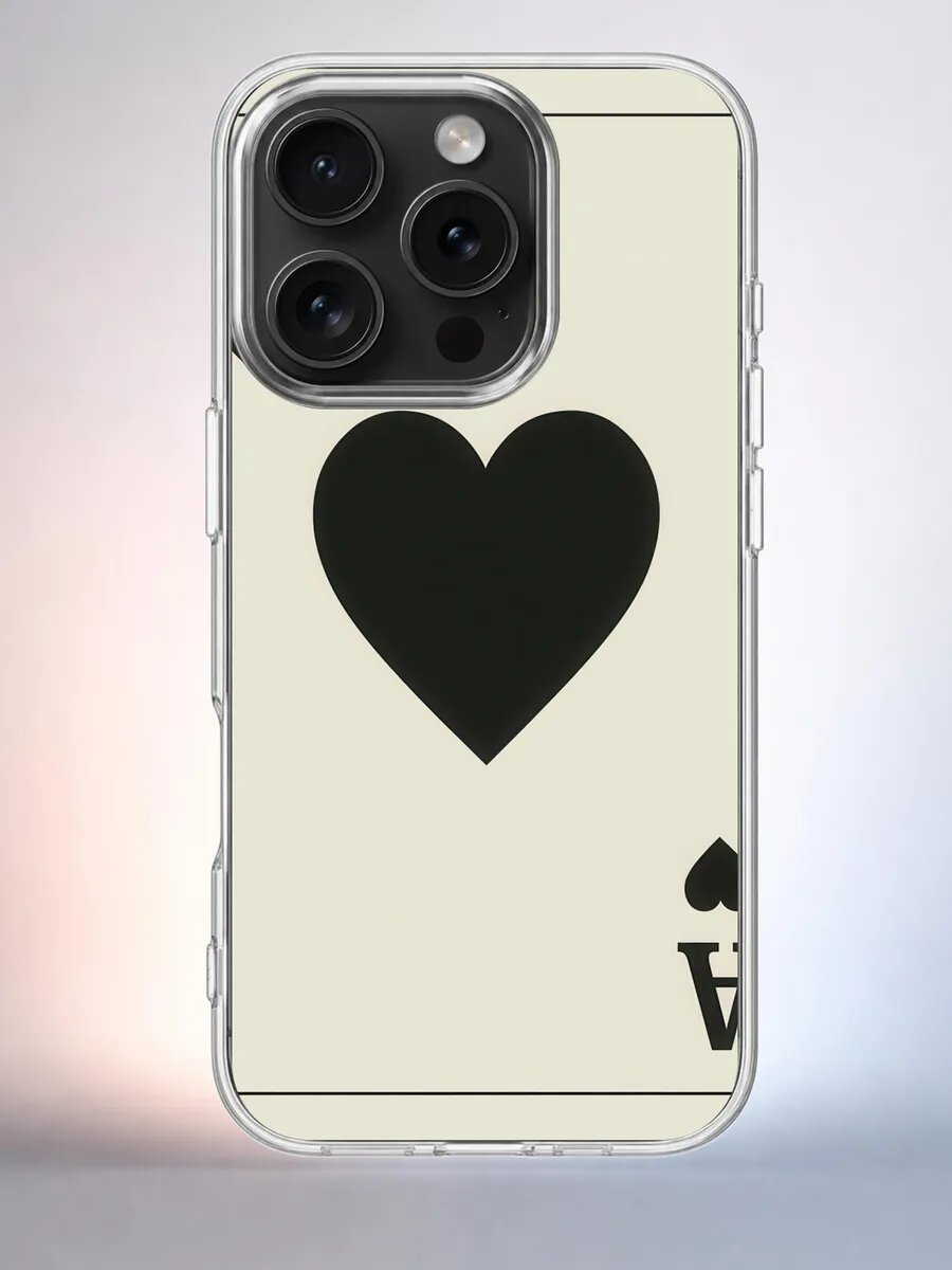 Чехол iPhone 15 Pro туз червей силиконовый прозрачный