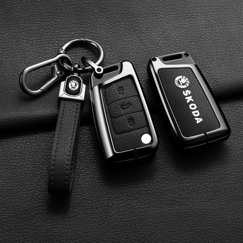 Полное покрытие для ключа-брелока серии B с шнуром A09 и креплением Skoda для Octavia, Rapid, Karoq, Kodiaq, Scala,