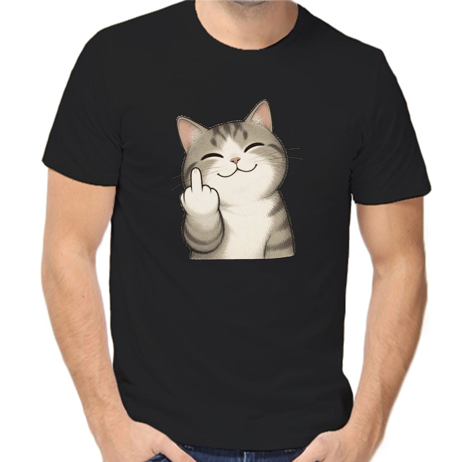 Футболка кот с факом