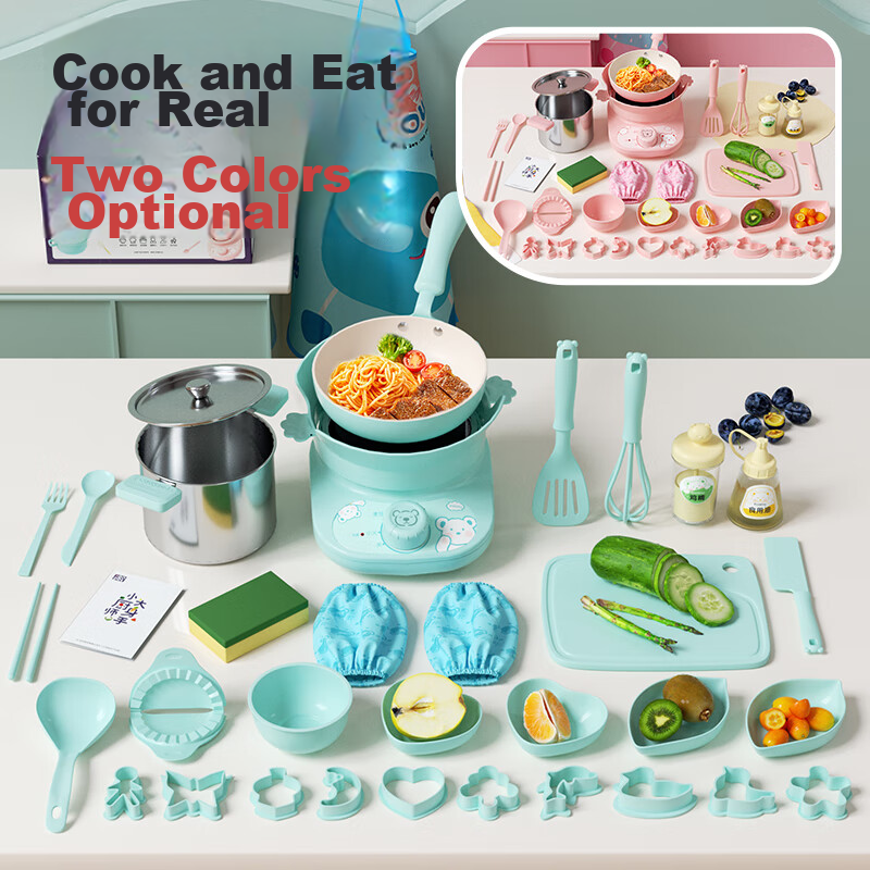 Shiwanzhenzhu Children's Mini Kitchen Cooking Set, Popular Cooking Educational Pretend Play, Birthday Gift for Boys And Girls Aged 7-14
