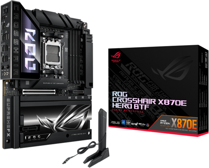90MB1MX0-M0EAY0 ASUS Материнская плата ASUS ROG CROSSHAIR X870E HERO BTF AM5 ATX 4xDDR5 PCIEx16 PCIEx4 5xM.2 4xUSB-C HD