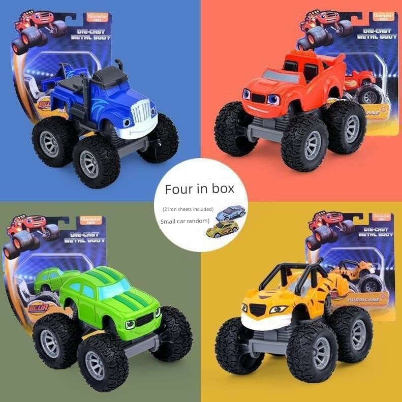 Набор команды машинок Monster Crash Car с 2 дополнительными железными игрушечными машинками, одна коробка