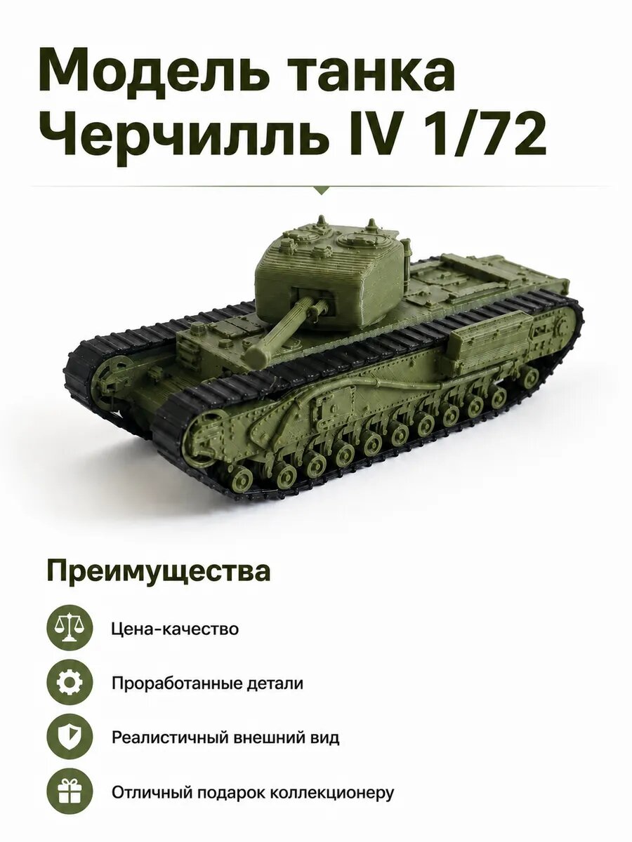 Модель танка Черчилль IV 1:72, военная техника для диорамы и коллекции