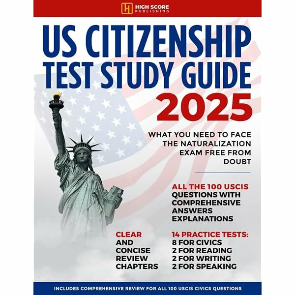 US Citizenship Test Study Guide: What You Need to Face the Naturalization Exam Free from Doubt | Includes Comprehensive Review for All 100 USCIS Civics Questions，Reprinted paperback book