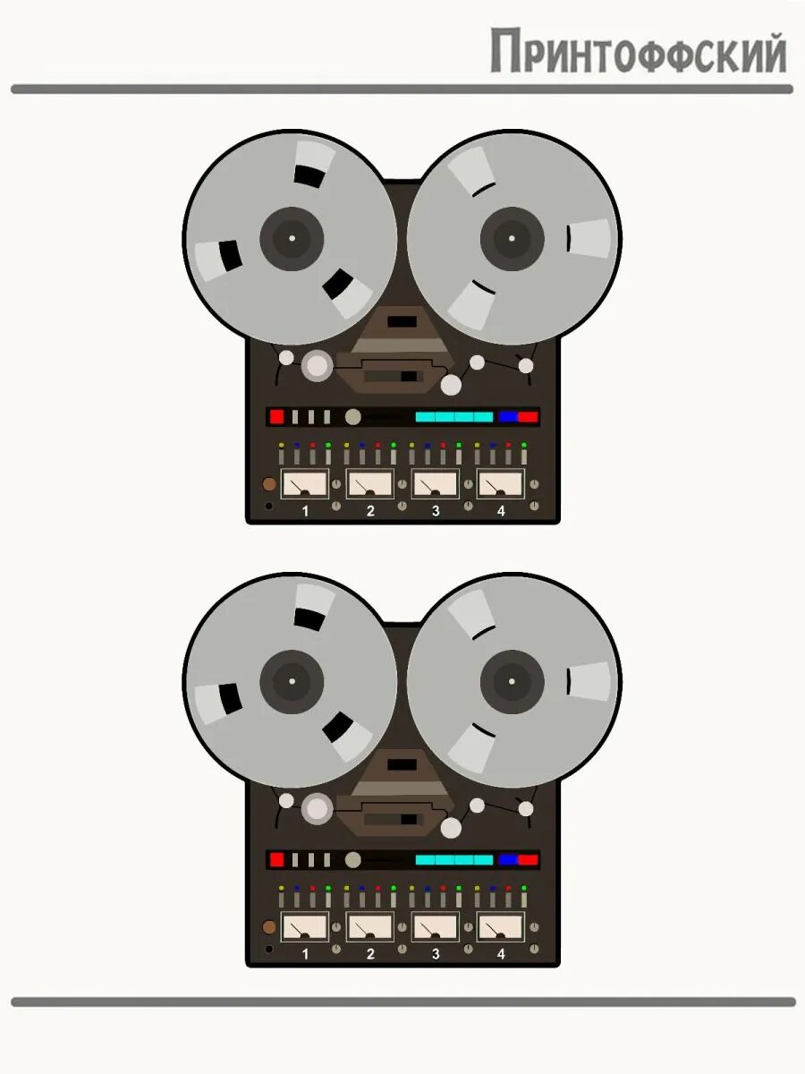 2-е (Две) Термонаклейки tascam 80 магнитофон