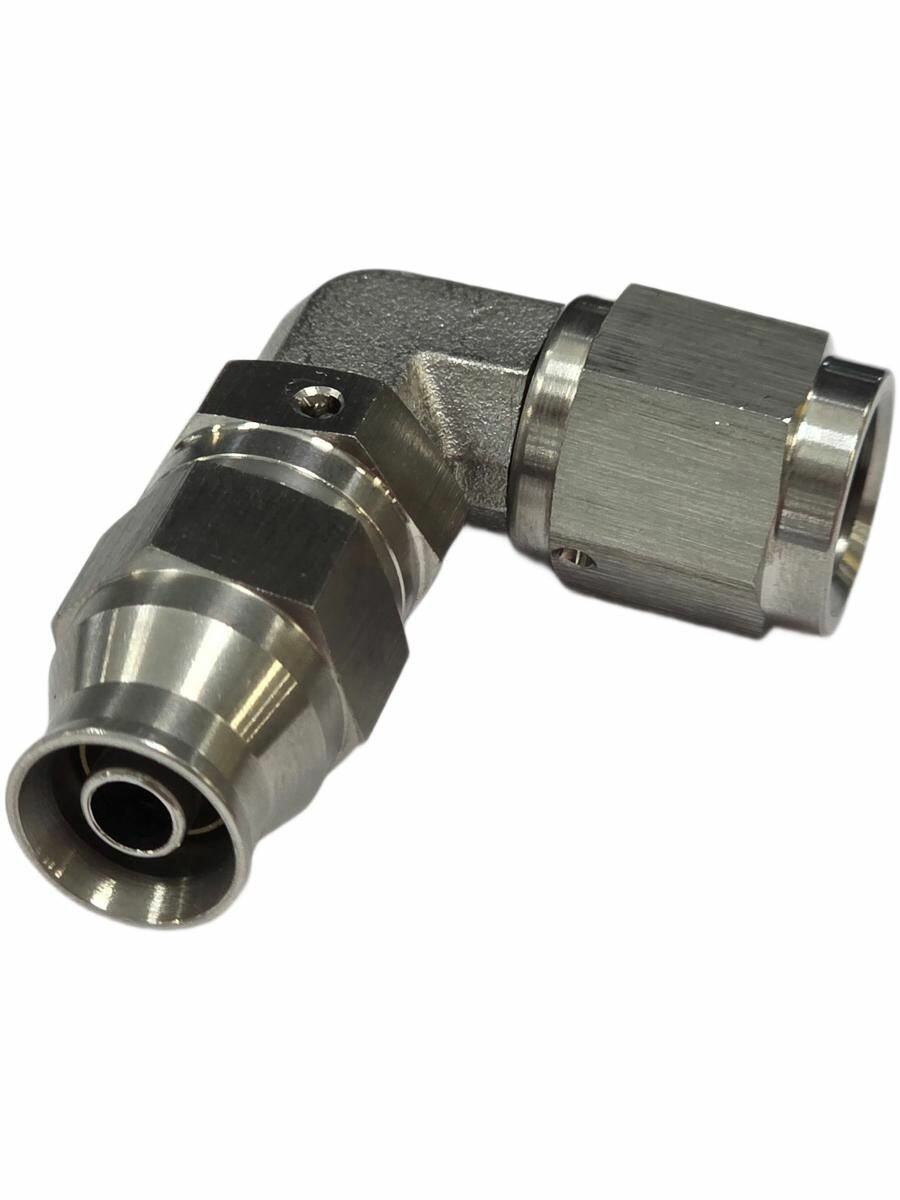 Фитинг стальной AN4 90гр PTFE (тефлоновый шланг)