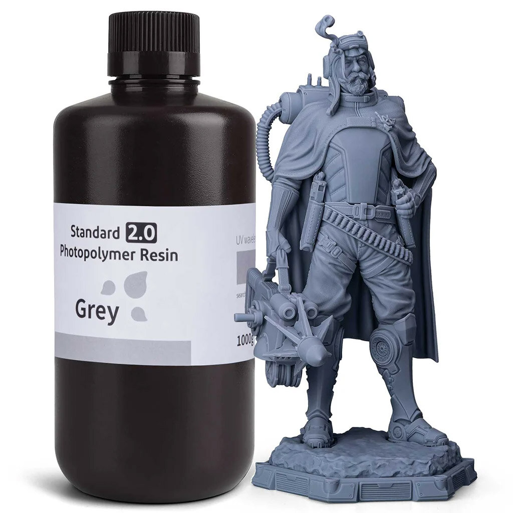 Фотополимерная смола для 3D печати Elegoo Standart 2.0 Grey Серая (1 кг)