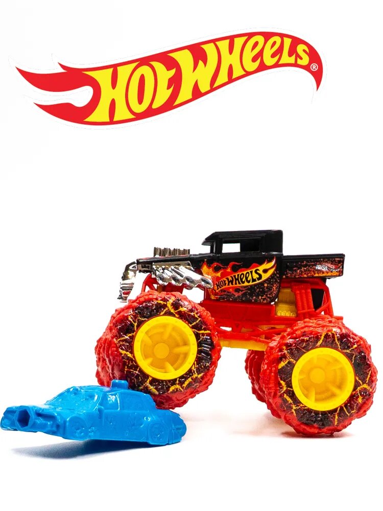 Автомобиль Hot Wheels Monster Truck Bone Shaker Lava Wheel Новый 2025