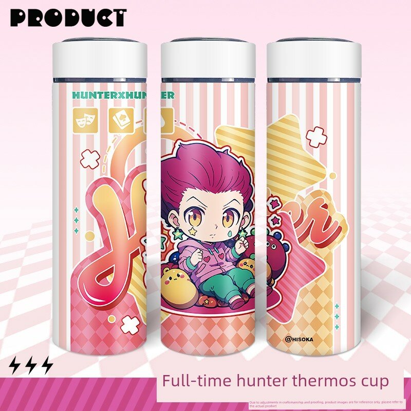 Термос-кубок Hunter x Hunter Хизока Моробоси, стальной, 350 мл, аниме-мерч с дизайном персонажа, подарок для фанатов