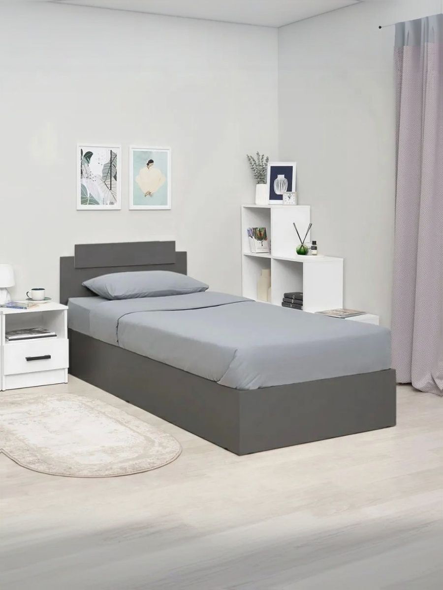 Кровать Эко 937х850х2037 графит, ЭРА