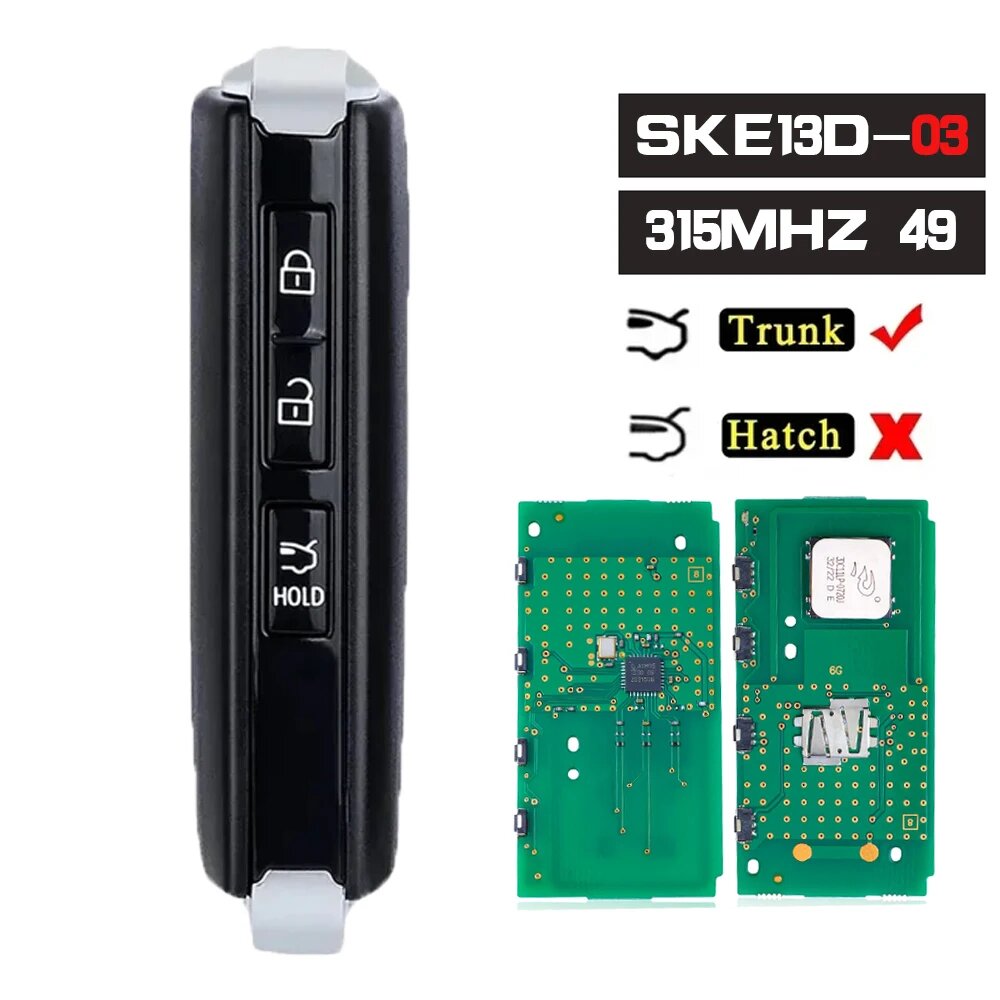 DIYKEY WAZSKE13D03 SKE13D-03 315 МГц ID49 Умный дистанционный брелок для Mazda CX-5 3 Button - Trunk