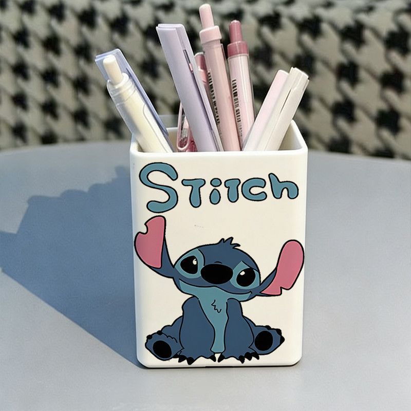 Карандашница с персонажами Stitch и Angel, 1 шт, для школы и офиса