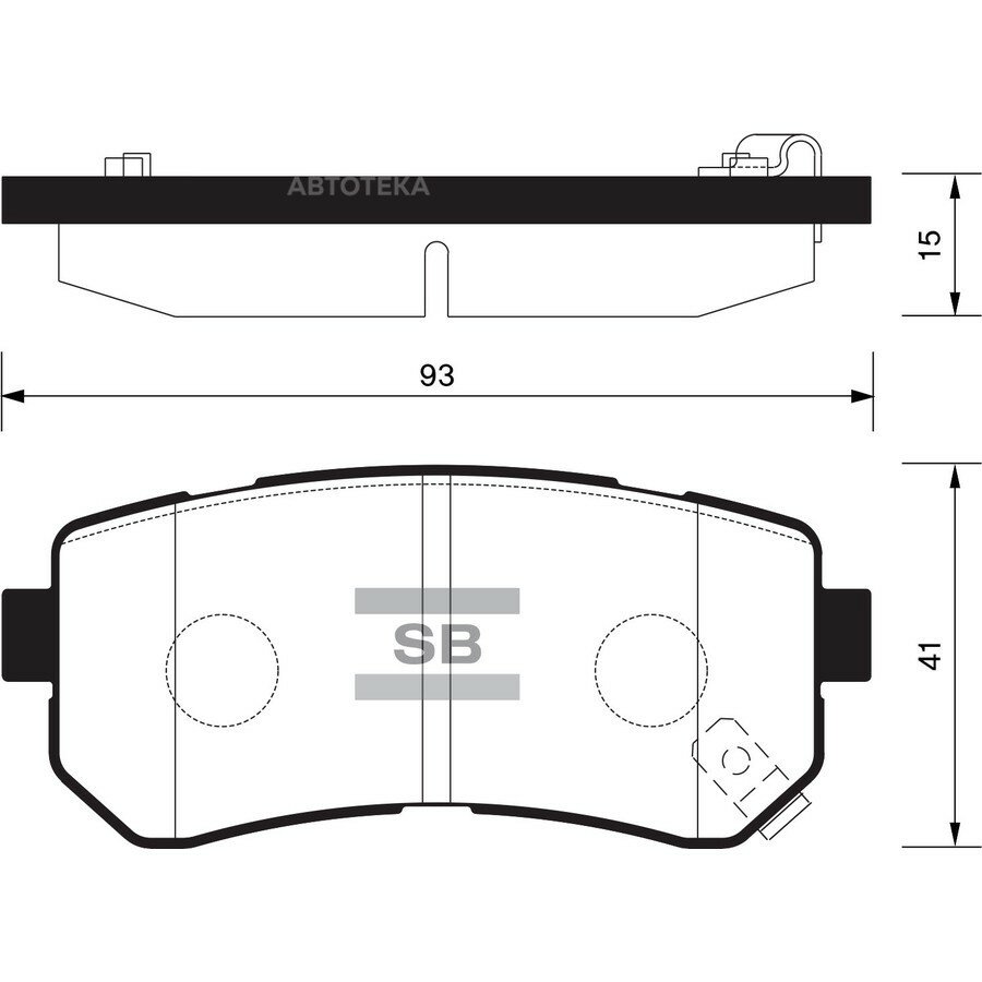 Колодки тормозные дисковые задние HYUNDAI ACCENT III MC (2005-2010)/ SONATA VVI (2004- ) KIA RIO II (2005-2011)/ CEED I-II (2007-2013) SANGSIN BRAKE SP1187