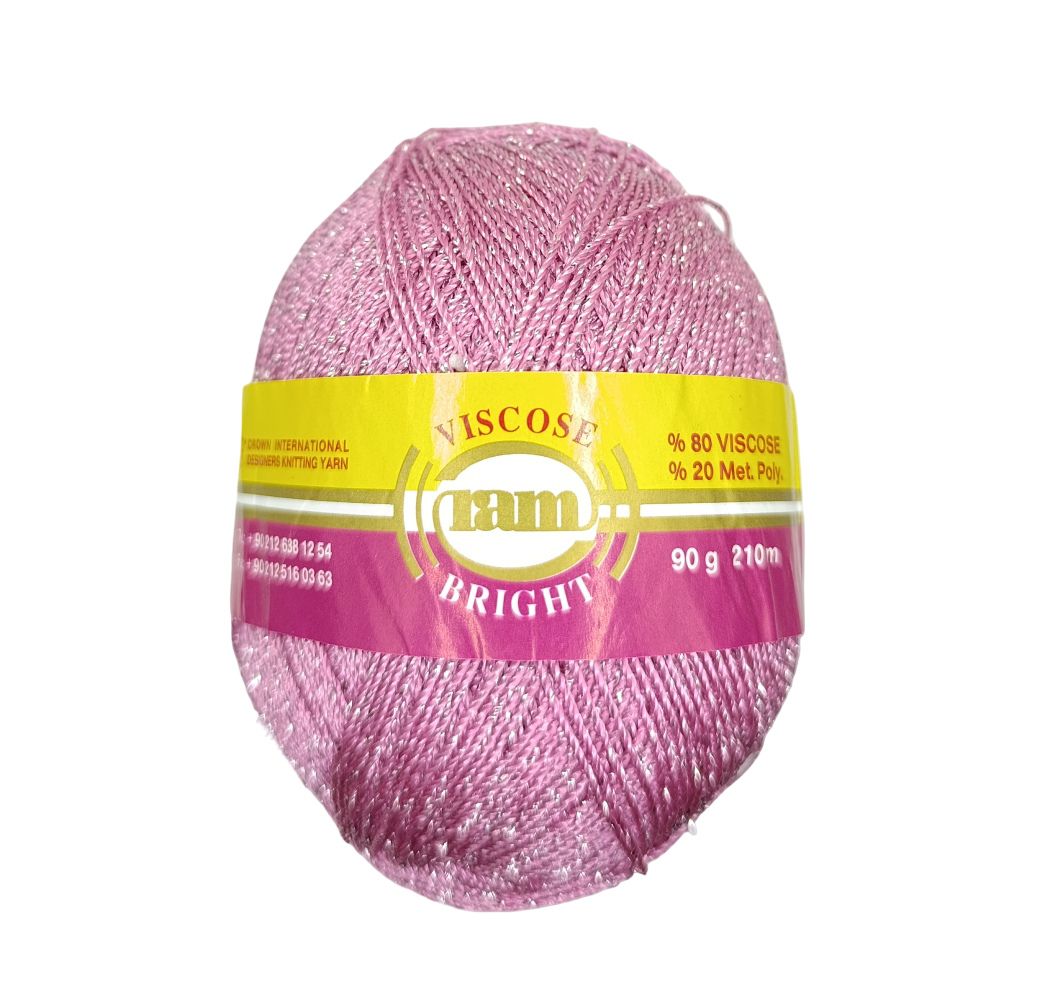 Пряжа для вязания Ram (YarnArt) Bright 018 ярко-розовый 1 моток 90 гр/340 м 80% вискоза, 20% металлик