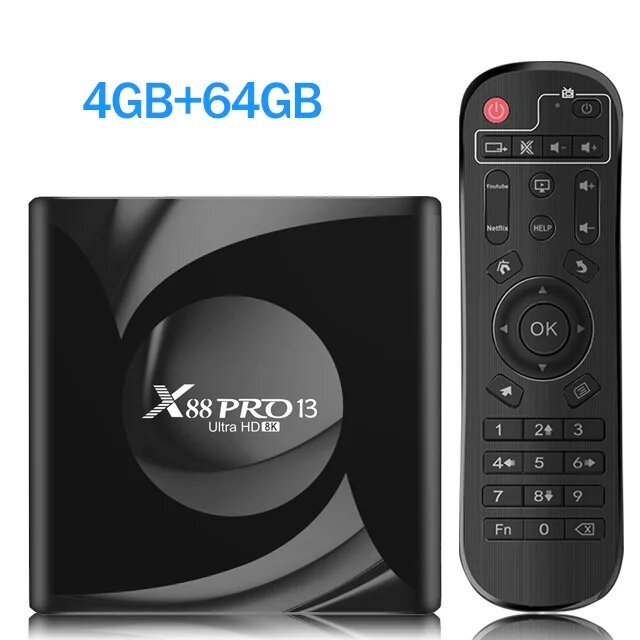 X88 Pro 13 8K Smart TV Box Ultra HD Android 13.0 RK3528 2GB/16GB 4GB/32GB/64GB Wi-Fi 6 BT5.0 Двухдиапазонный Медиаплеер