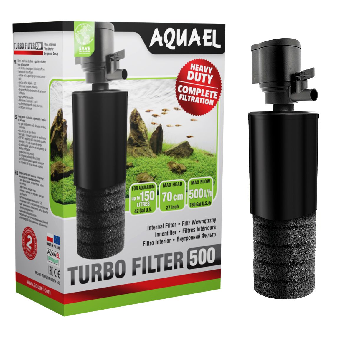 Фильтр для аквариума TURBO FILTER 500 (до 150 л)